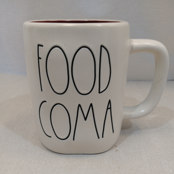 Rae Dunn | Dining | Rae Dunn Food Coma Coffee Mug 6 Oz Maroon Inside ...